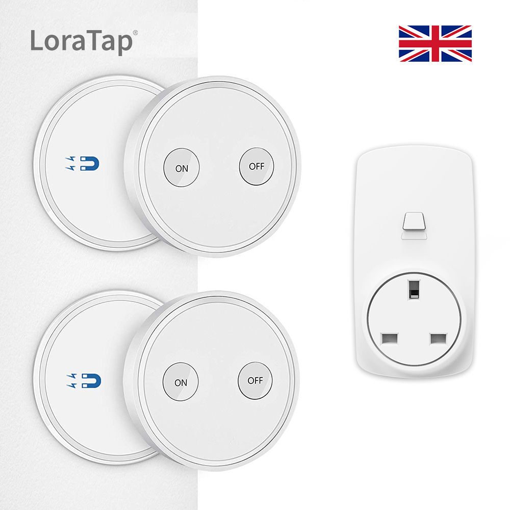 UK Plug Magnetic Wireless Remote Control Socket Kit 16A White (2 ...